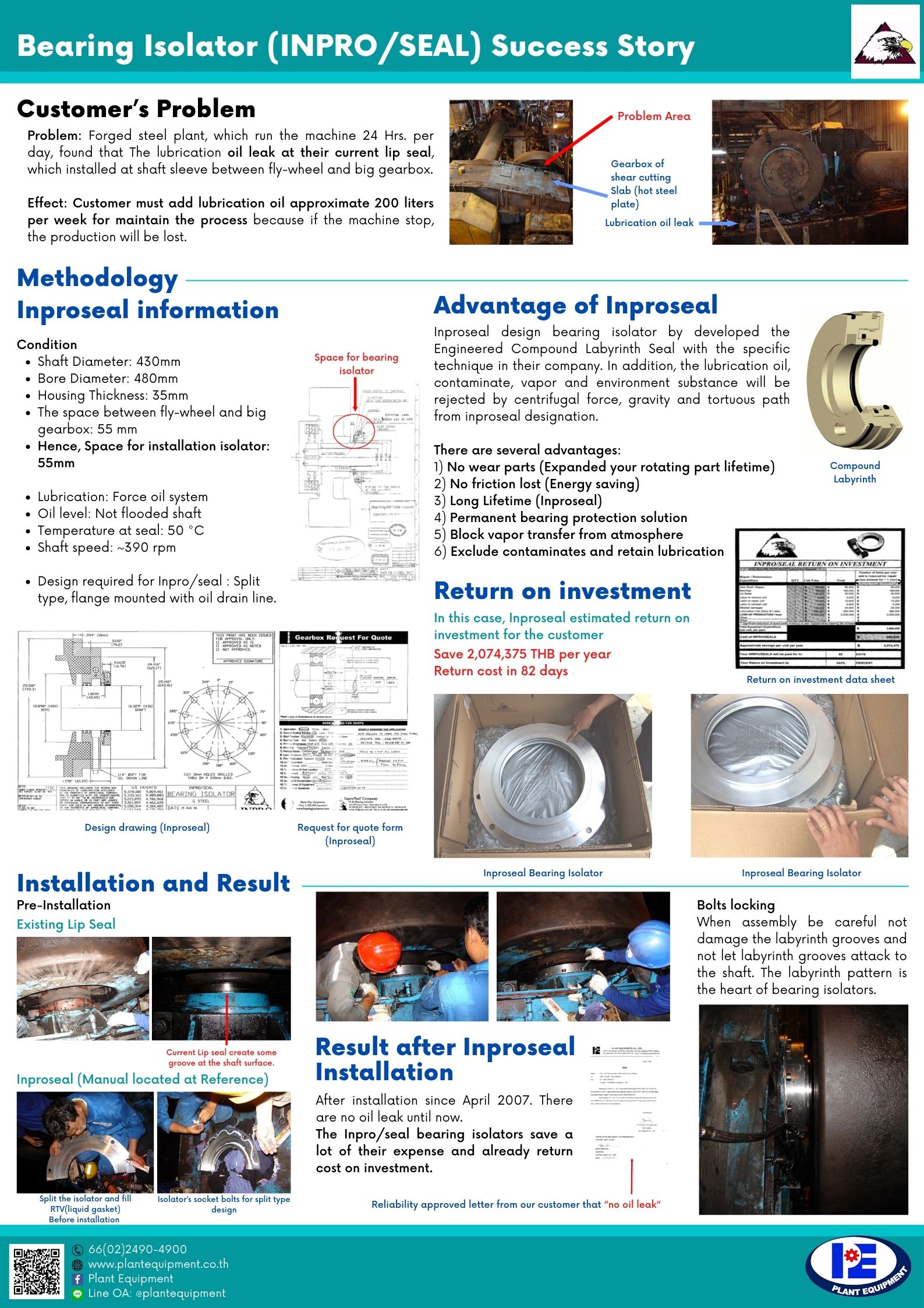 Inpro Seal Job Reference - Plant Equipment