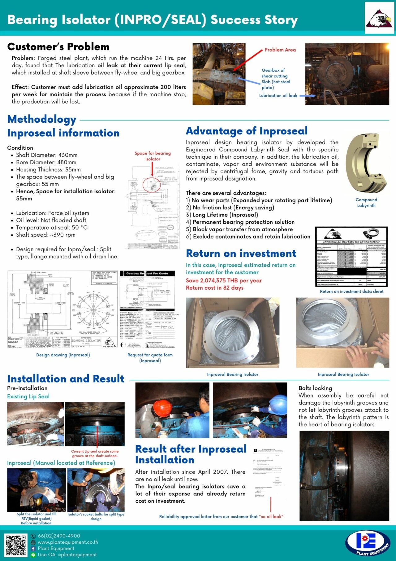 Inpro Seal Job Reference - Plant Equipment